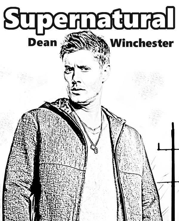 Skinwalker Dean Sketch Coloring Page